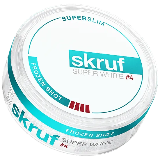 Skruf Super White #4 Frozen Shot Nicotine pouches - Snusalert.com